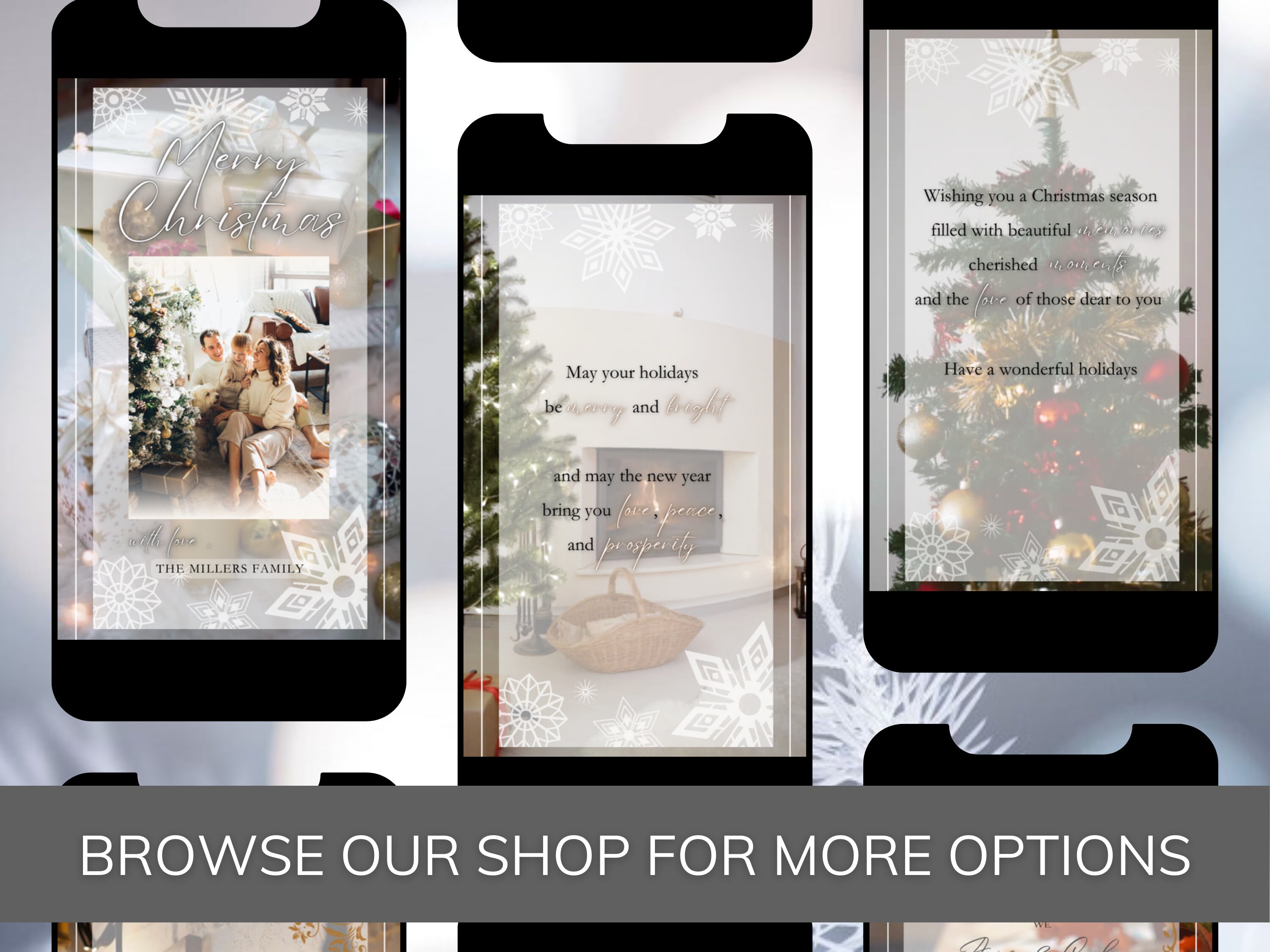 Animated Video Christmas Card Template, Editable Photo Christmas Card ...