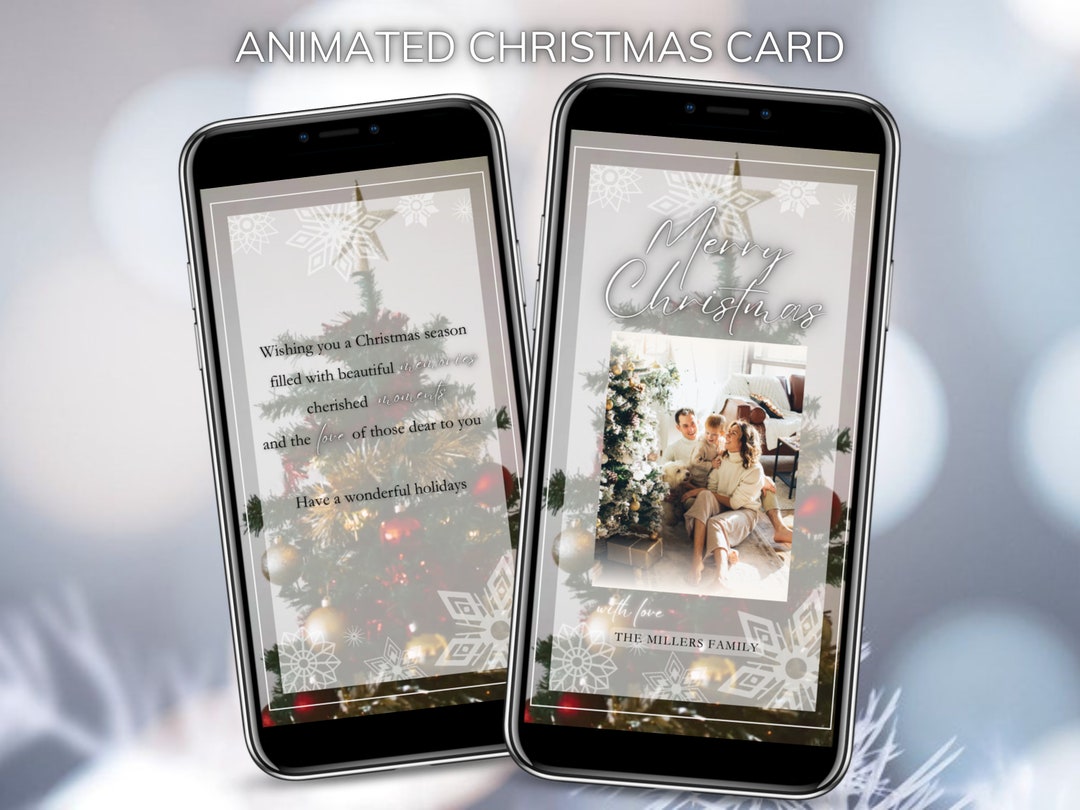Animated Video Christmas Card Template, Editable Photo Christmas Card ...