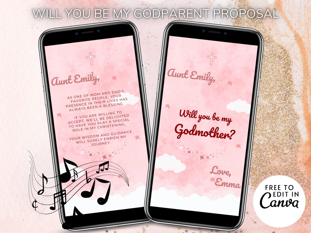 Will You Be My Godmother Proposal Invitation Video, Godparent Proposal ...