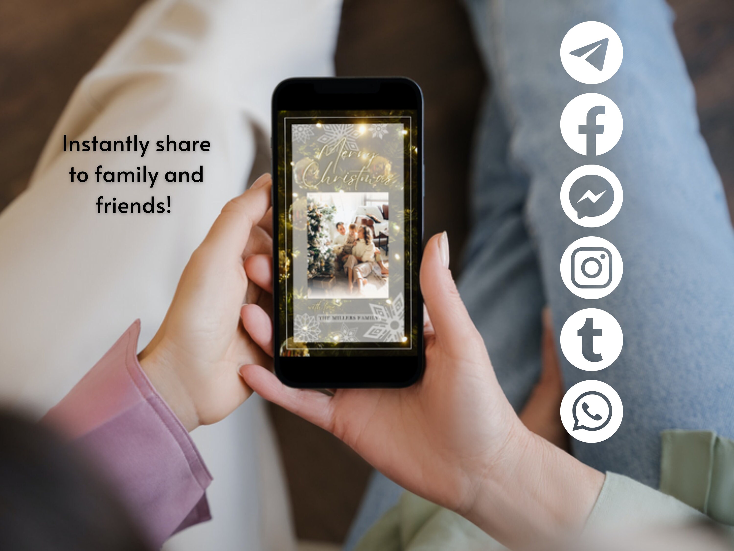 Animated Video Christmas Card Template, Editable Photo Christmas Card ...