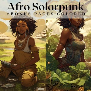 16 Coloring Printable Pages Black Women Afrofuturism, Solarpunk ...