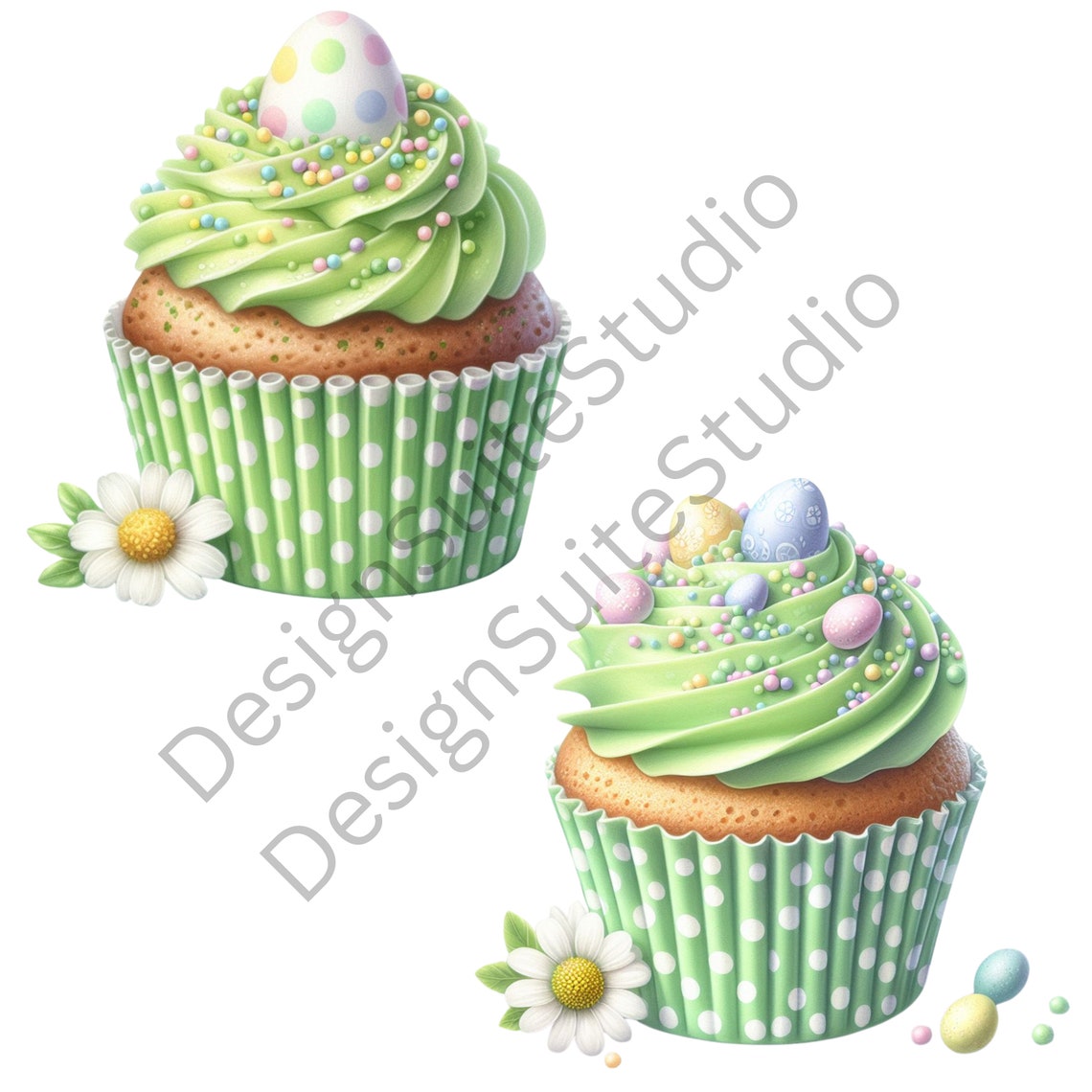 Easter Cupcake Clipart, Digital Downloads, Clipart, Watercolour ...