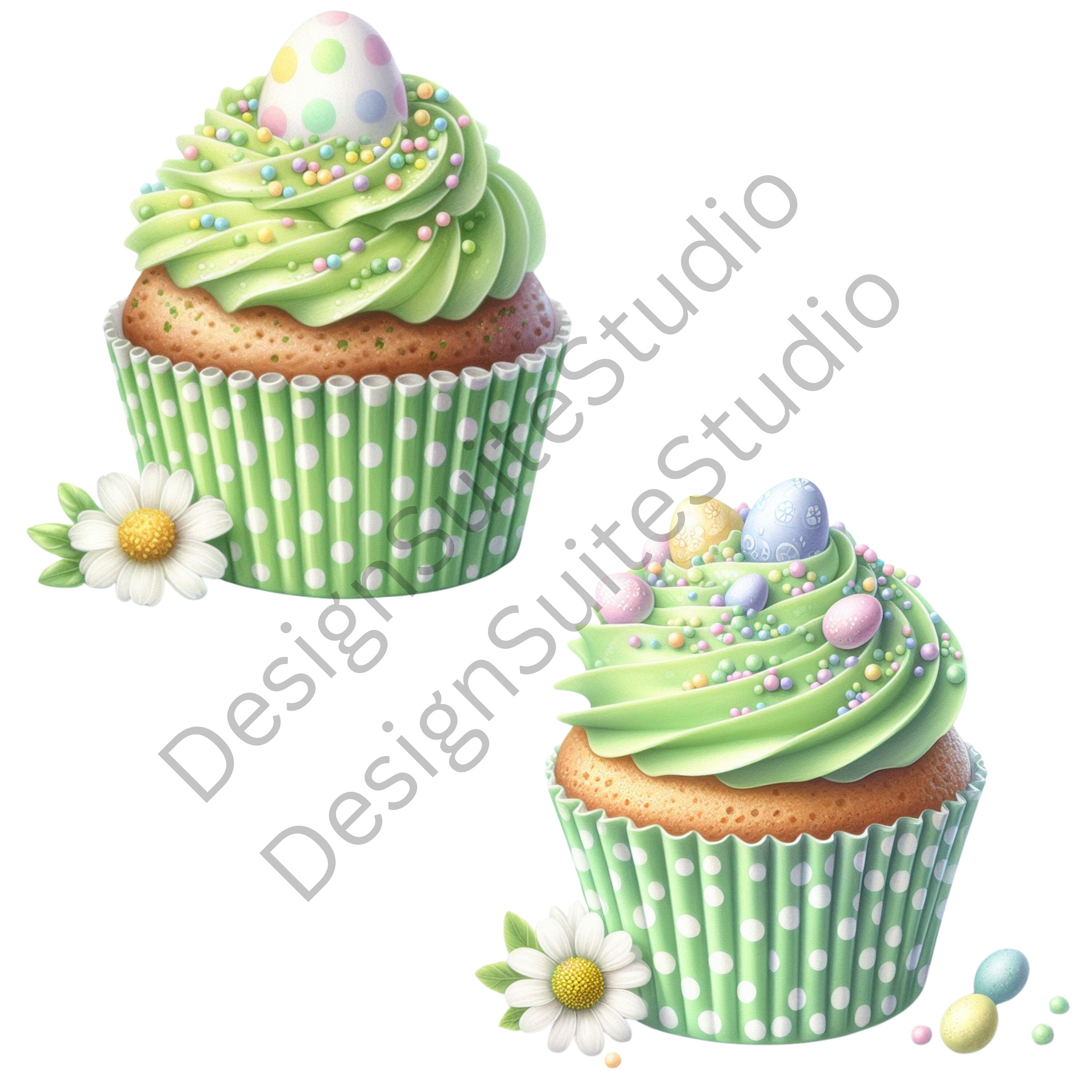 Easter Cupcake Clipart, Digital Downloads, Clipart, Watercolour ...