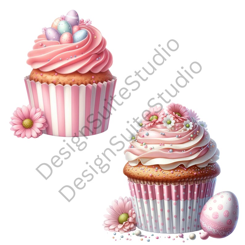 Easter Cupcake Clipart, Watercolor Food PNG (digital Download) - Etsy