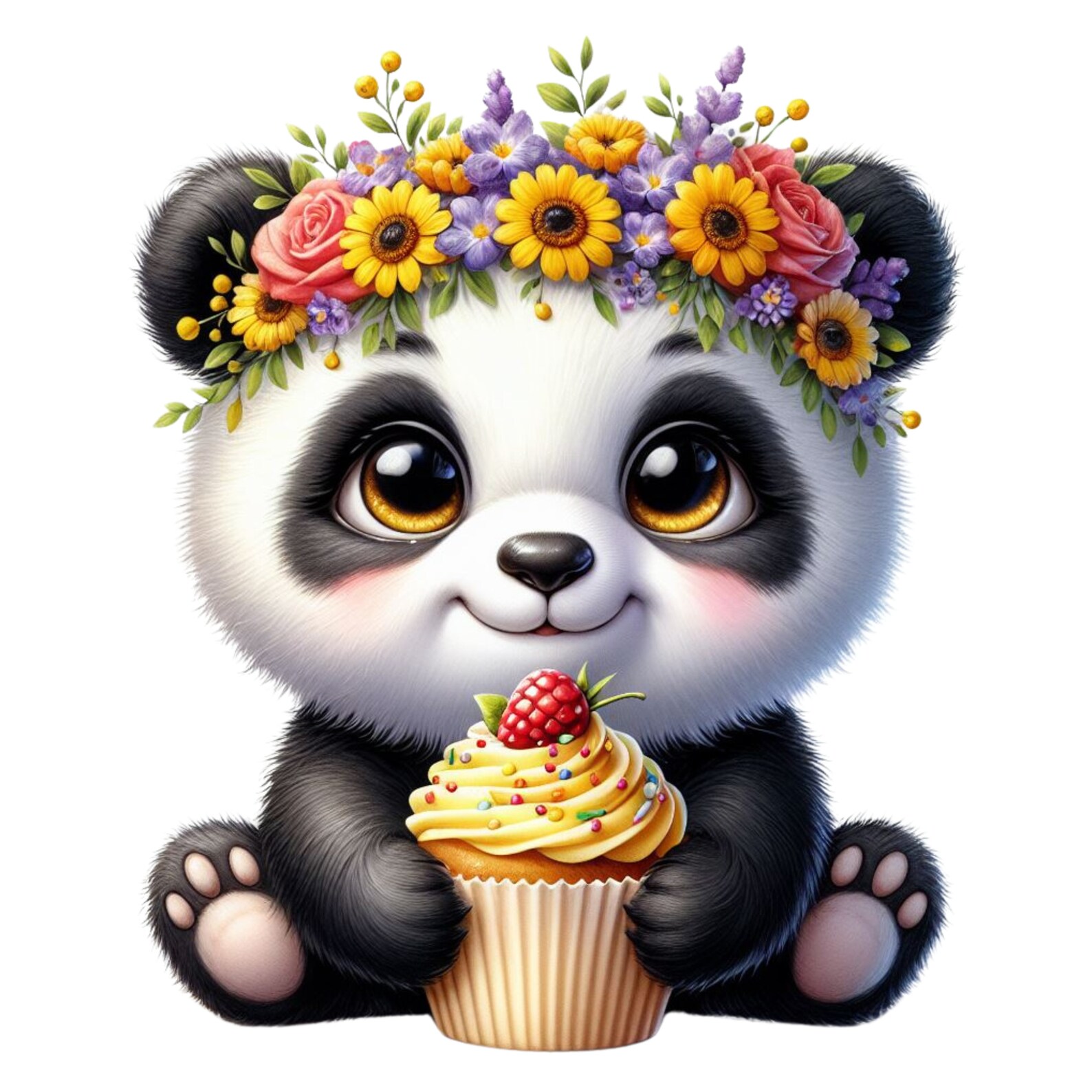 Animal Cupcake Clipart, Watercolor PNG Images (digital Download) - Etsy