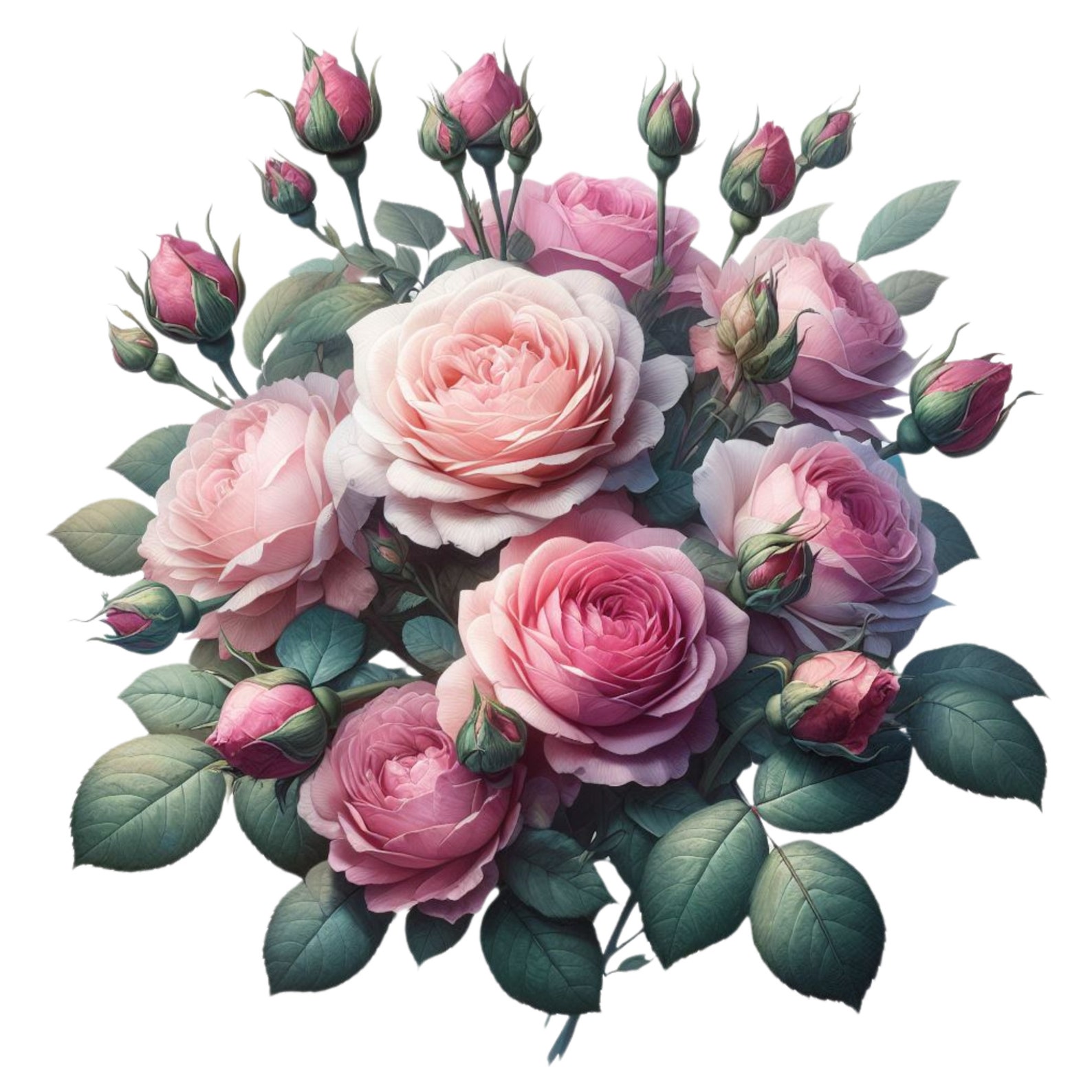 Roses Clipart, Floral Clipart, Digital Downloads, 18PNG, Clipart Images ...