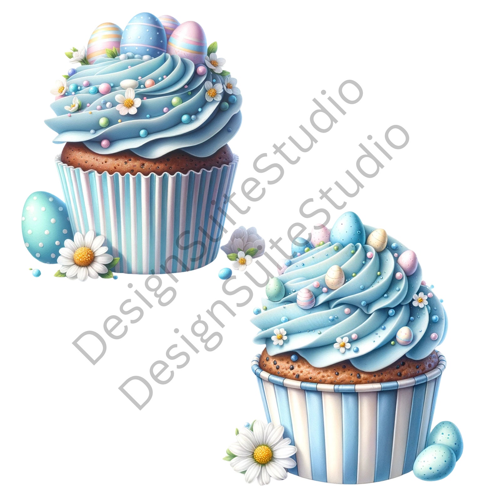 Easter Cupcake Clipart, Digital Downloads, Clipart, Watercolour ...