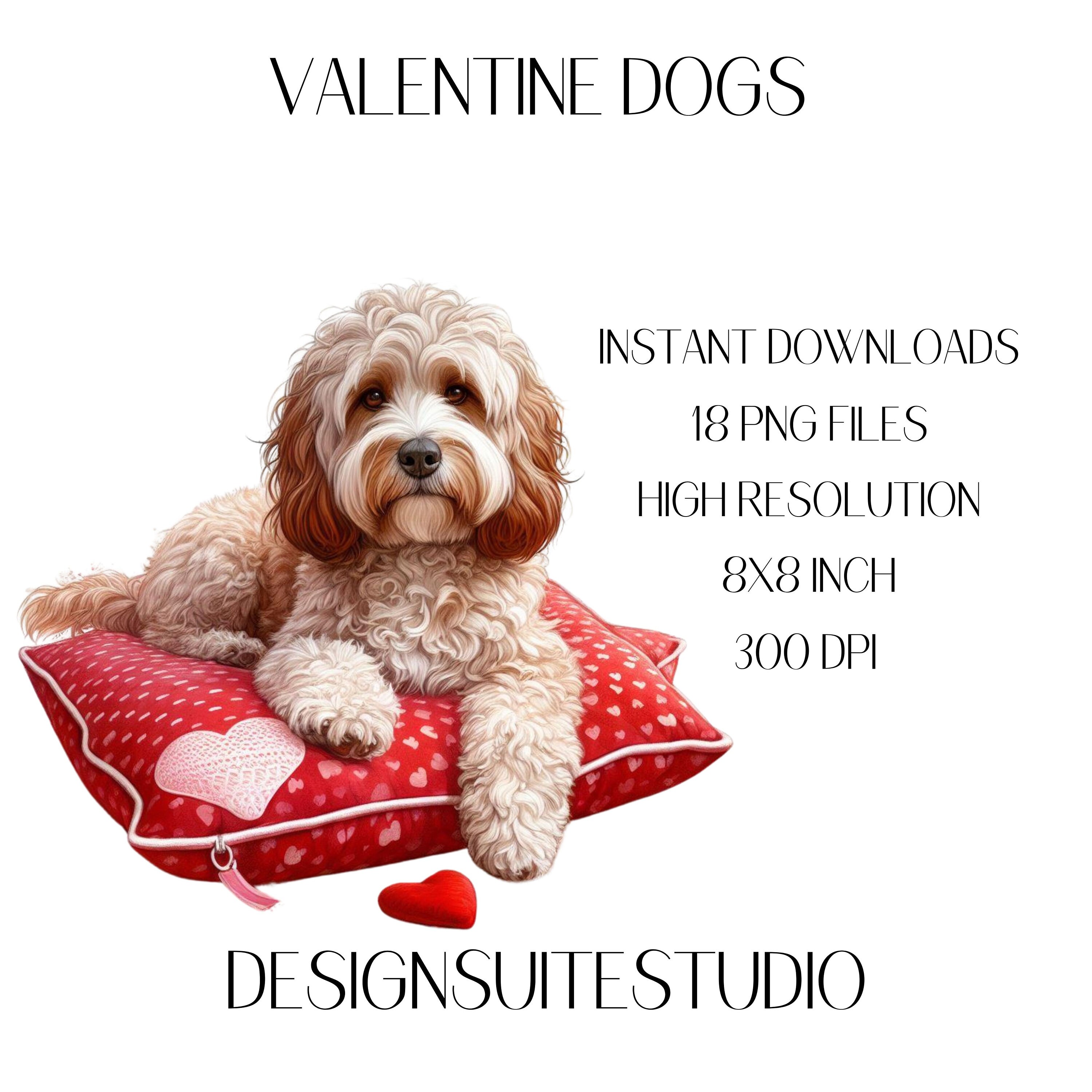 Valentine Clipart, Valentine Dogs, Digital Downloads, 18PNG, Clipart ...