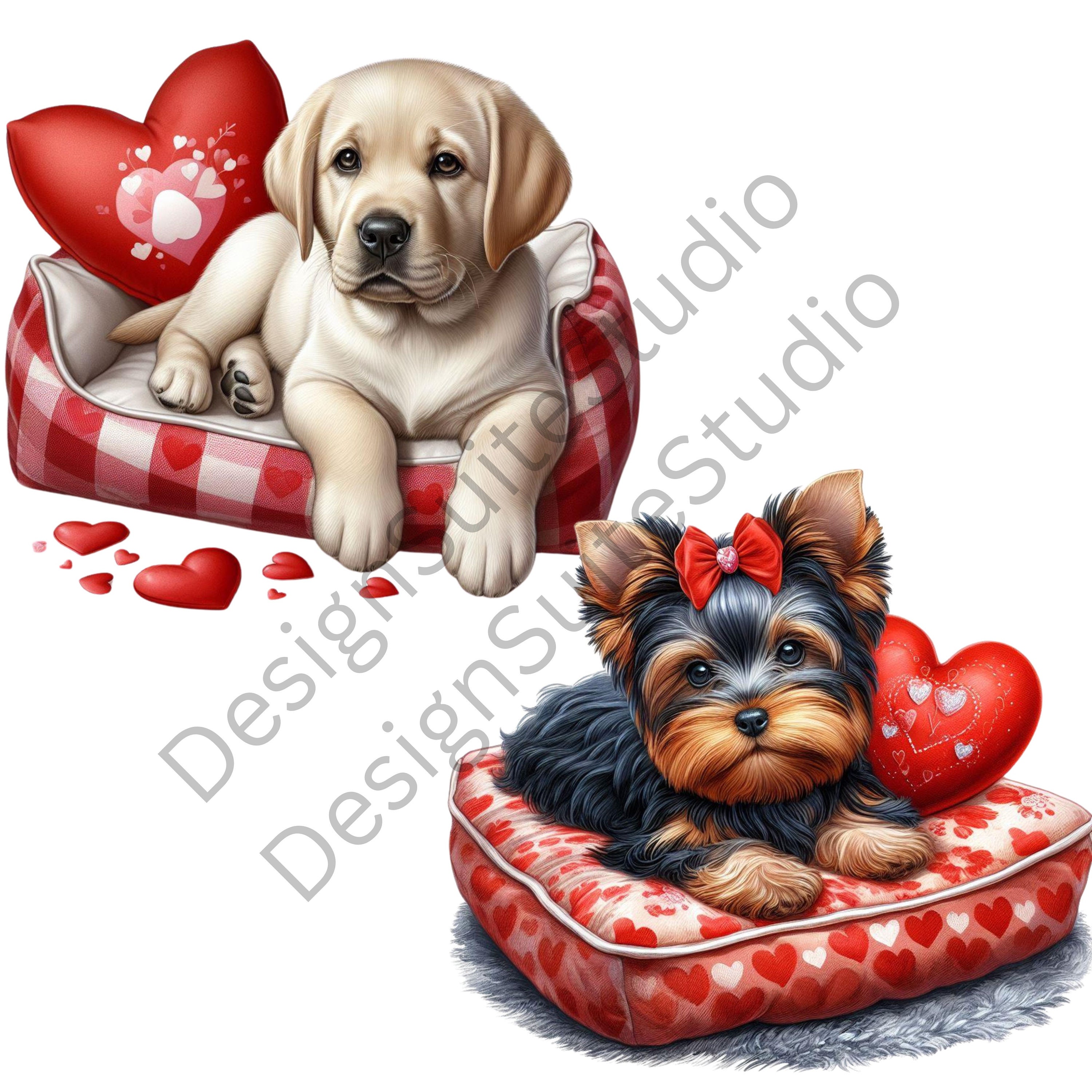 Valentine Clipart, Valentine Dogs, Digital Downloads, 18PNG, Clipart ...