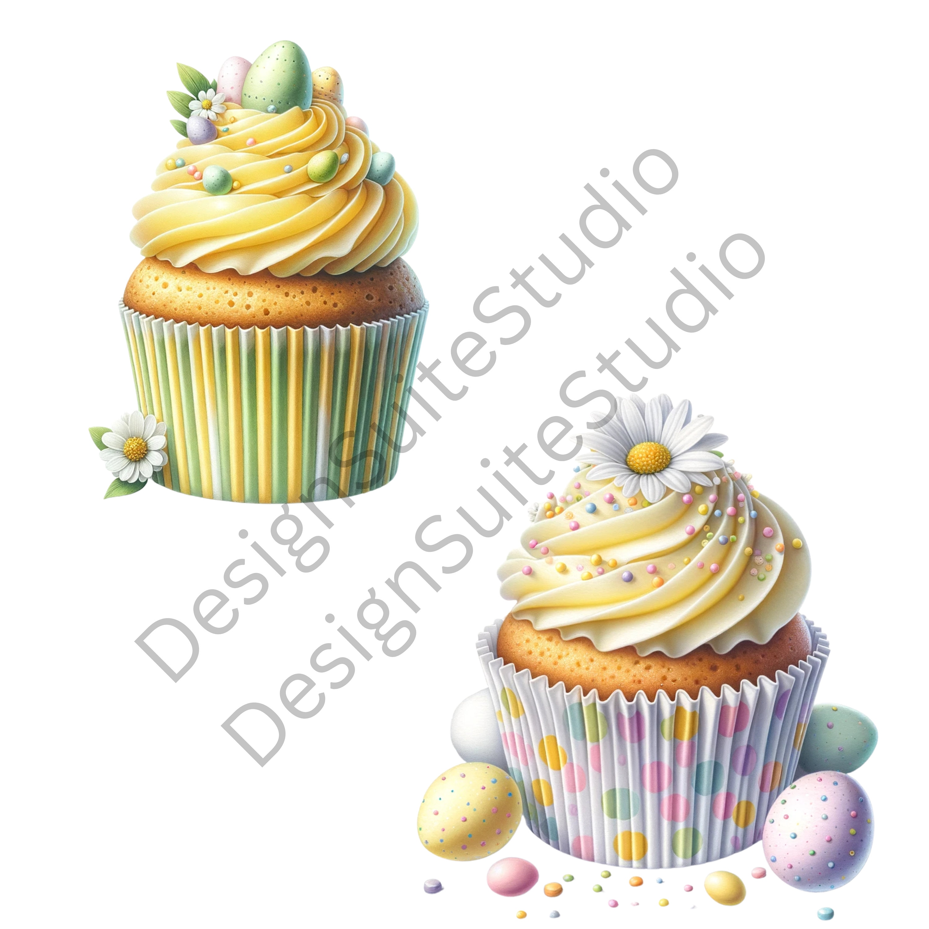 Easter Cupcake Clipart, Digital Downloads, Clipart, Watercolour ...