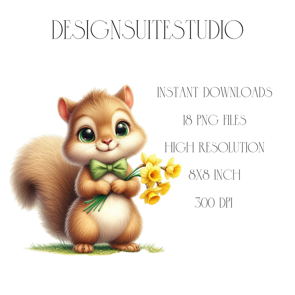 Watercolor Spring Animals Clipart, Cute PNG Images (digital Download ...