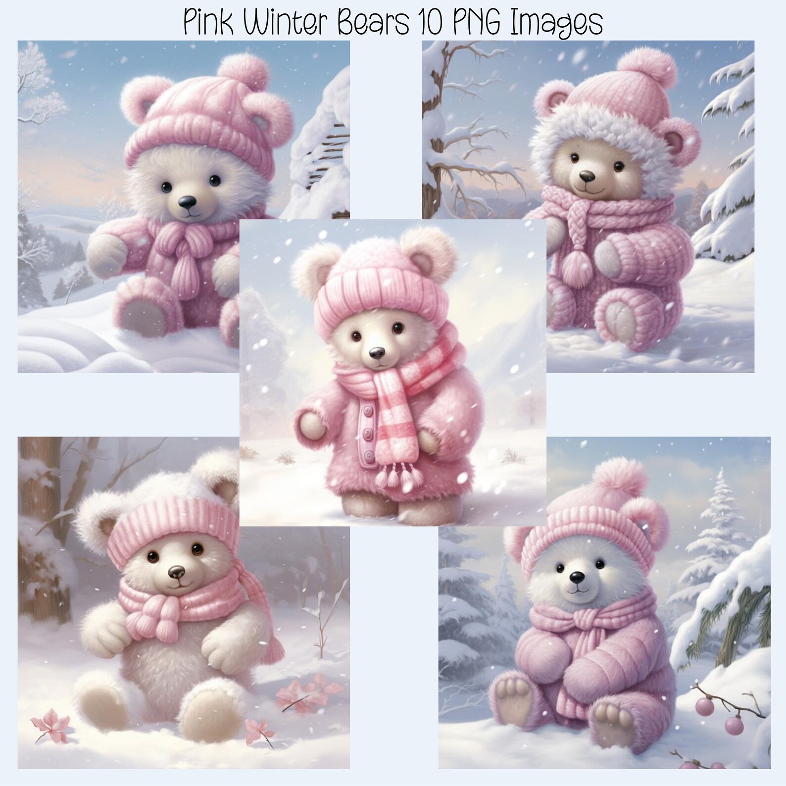 Christmas Bears, Christmas Clipart, 10PNG Files, Digital Downloads ...