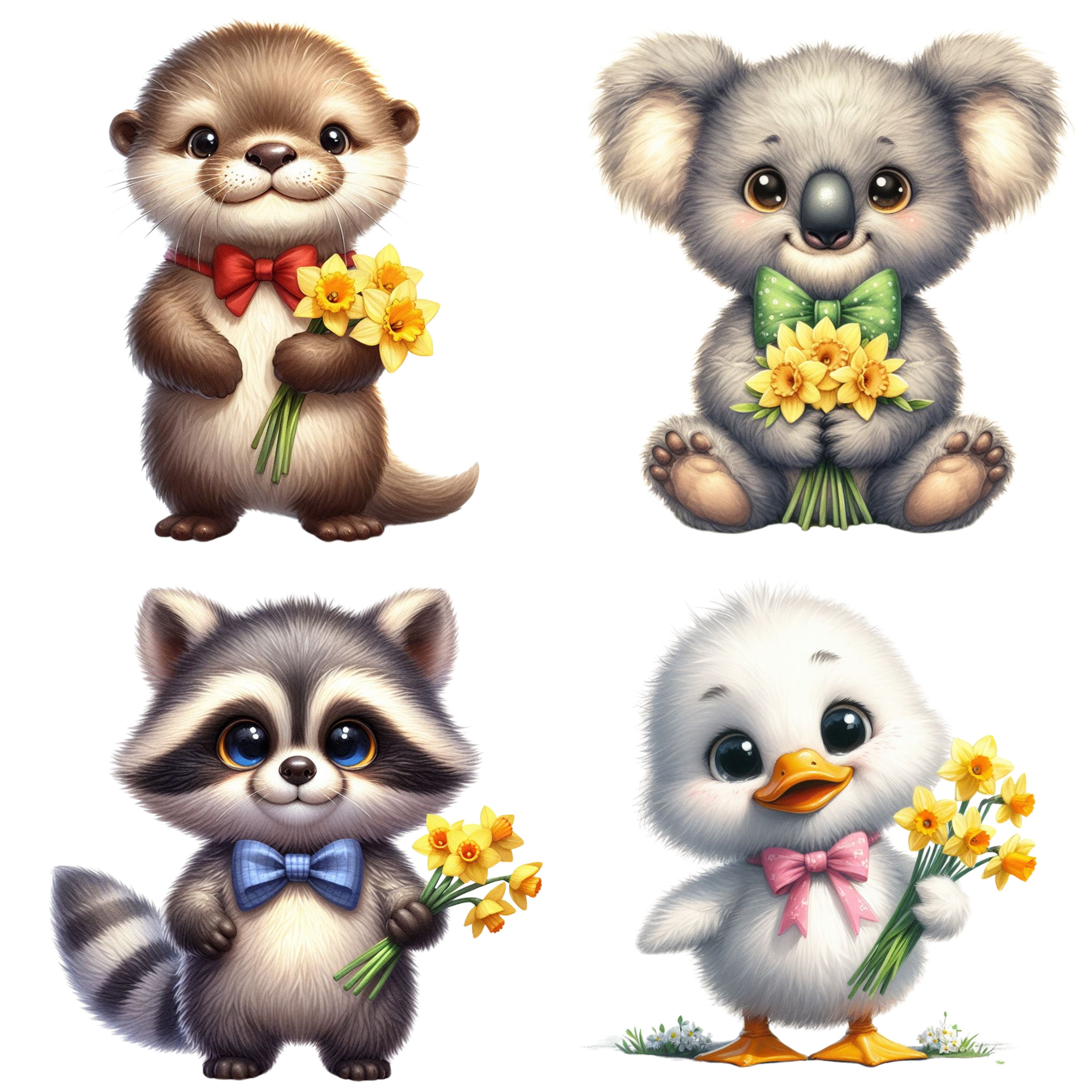 Spring Animals Clipart, Cute Clipart, Digital Downloads, 18PNG, Clipart ...