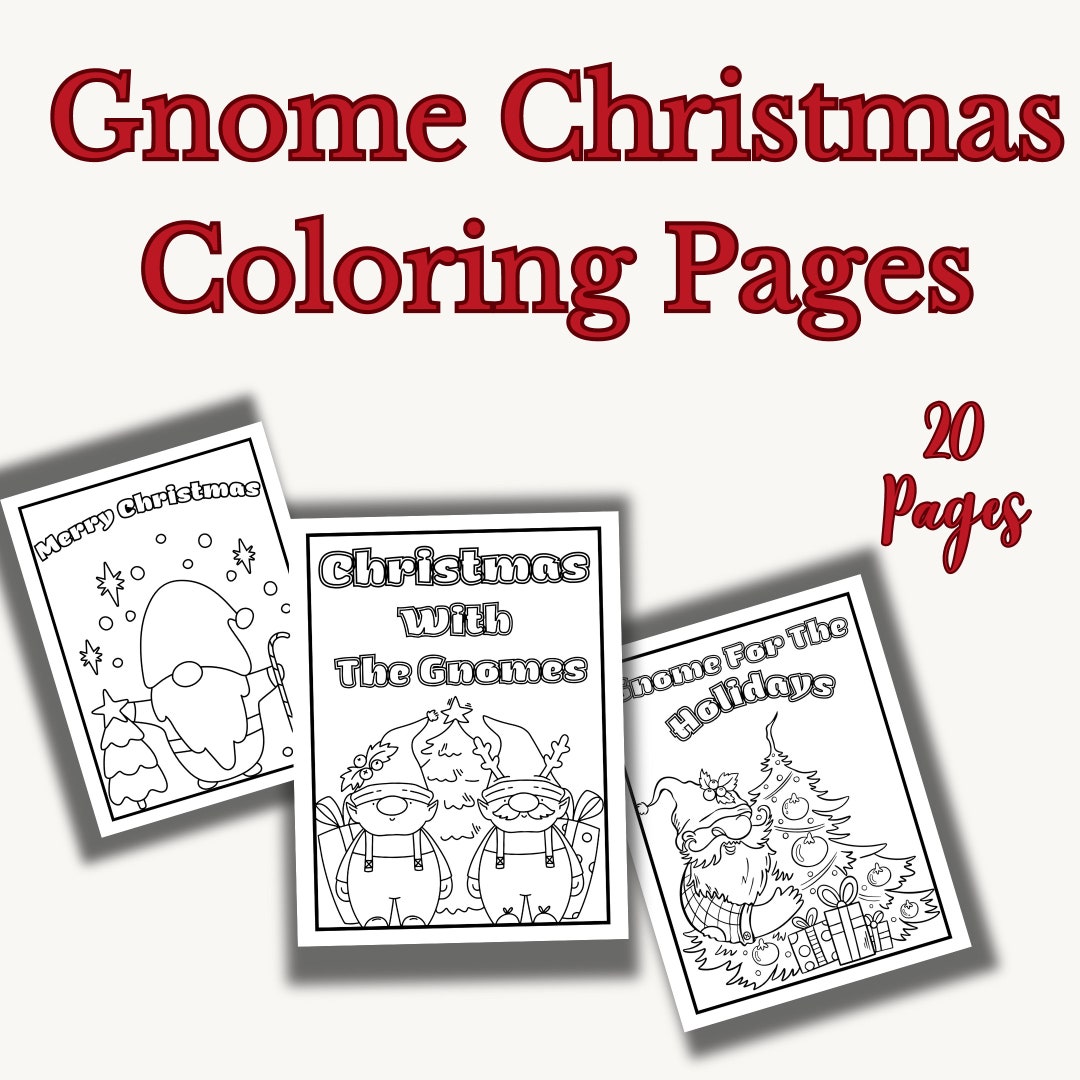 Gnome Coloring Pages / Christmas Coloring / 20 Coloring Pages / Gnome ...