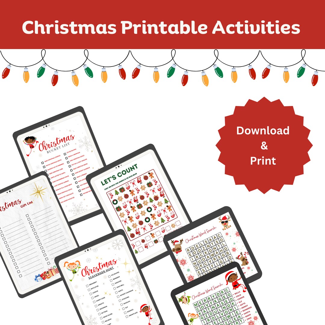 Christmas Printable Activities / Christmas Printable / Christmas Bundle ...