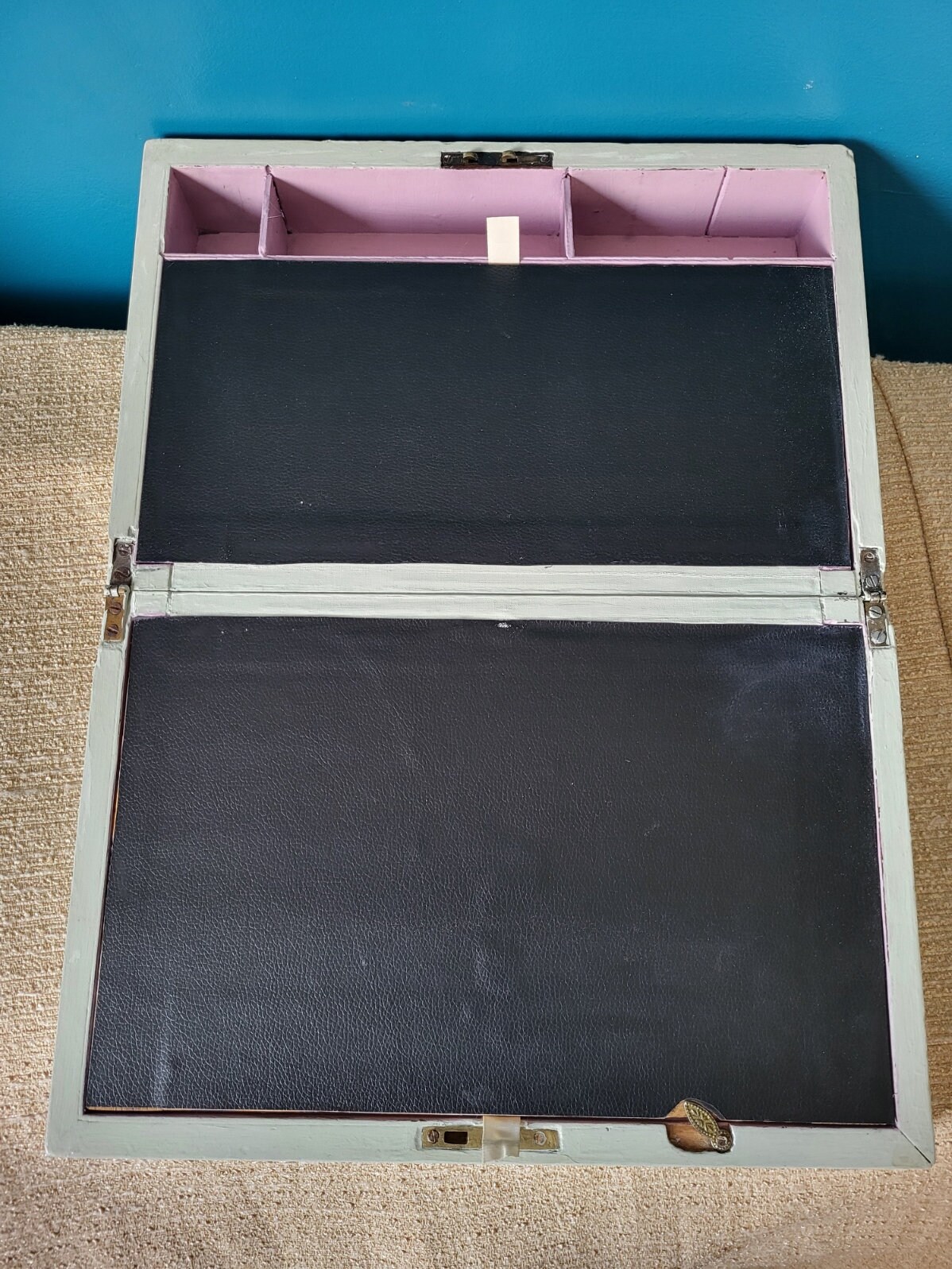 Upcycled Antique Writing Slope With Flamingo's and Palms - Perfect for ...