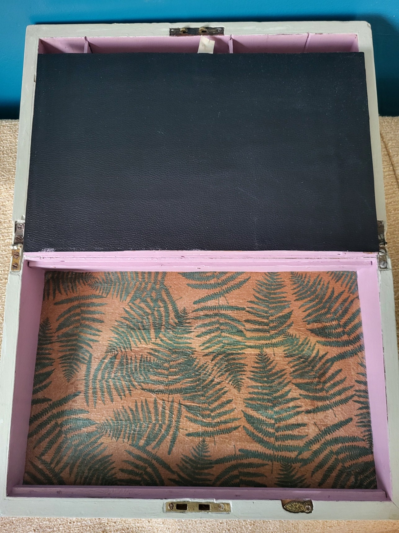 Upcycled Antique Writing Slope With Flamingo's and Palms - Perfect for ...