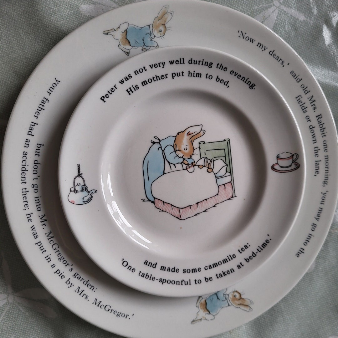 Wedgwood Beatrix Potter Peter Rabbit Plate Set Large Plate and Tea ...