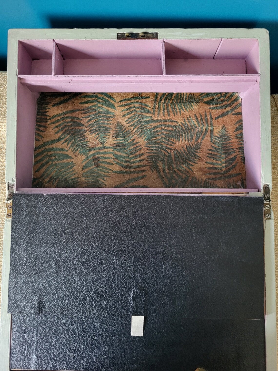 Upcycled Antique Writing Slope With Flamingo's and Palms - Perfect for ...