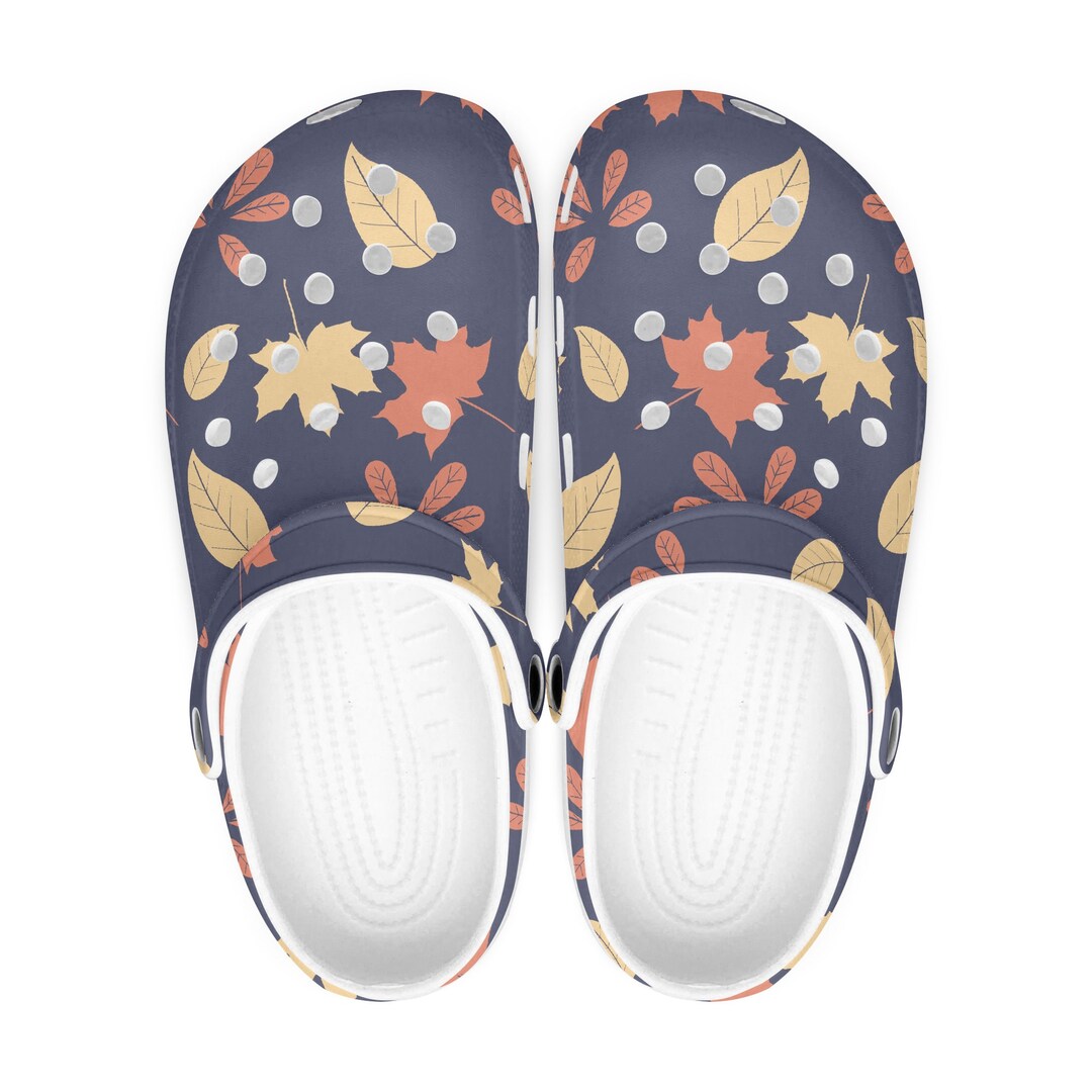 All Over Print Croc Clogs, Fall Leaves Print Clogs, Adult Clog Sandals ...