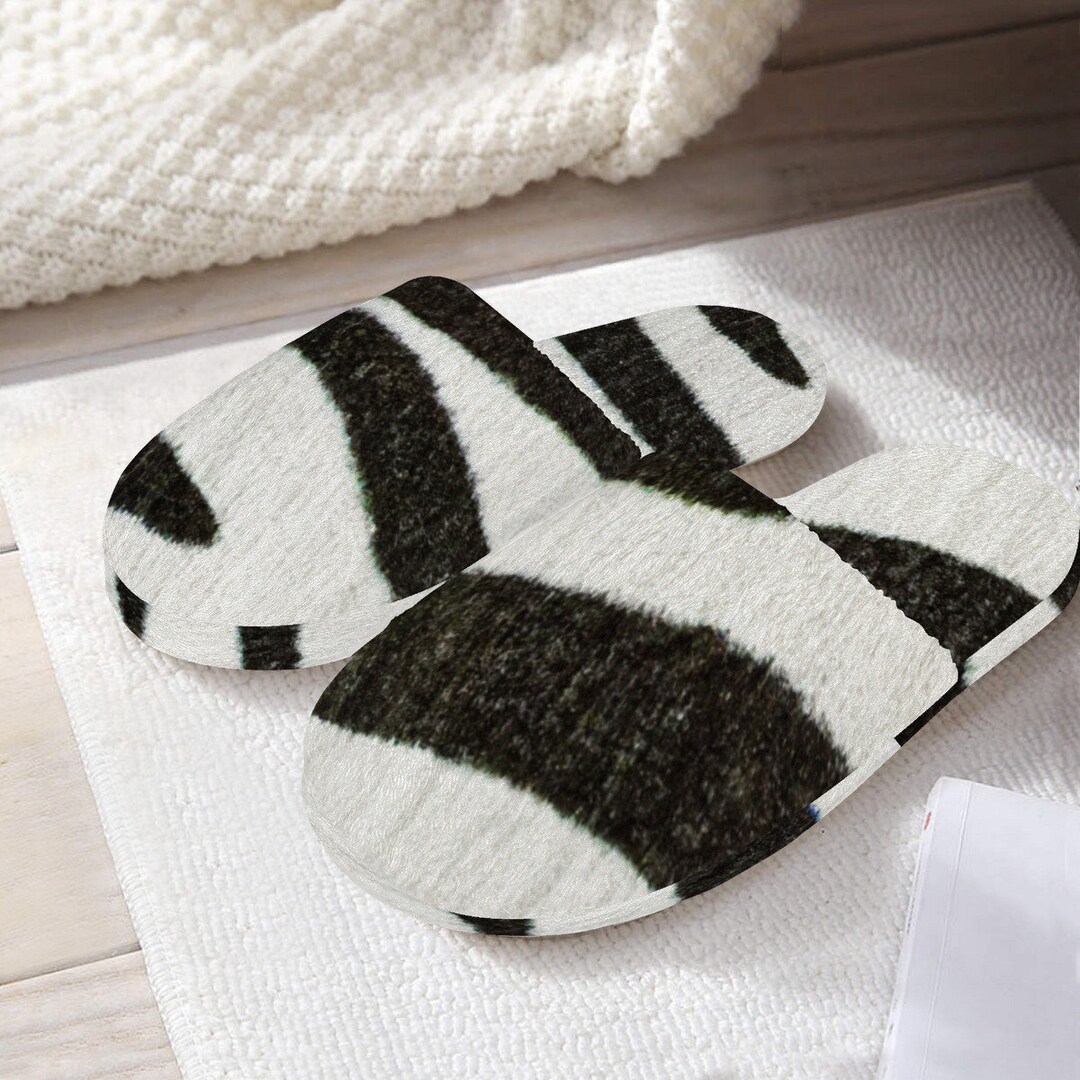 Zebra Stipe Slippers, Family Slippers - Etsy