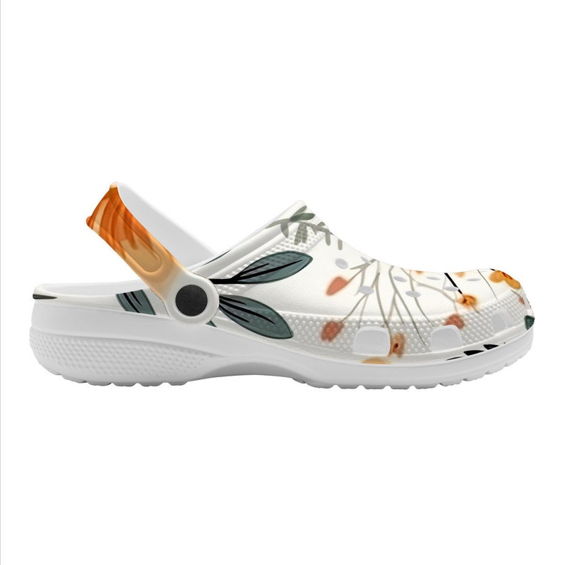 All Over Print Croc Clogs, Boho Floral Print Clogs, Adult Clog Sandals ...