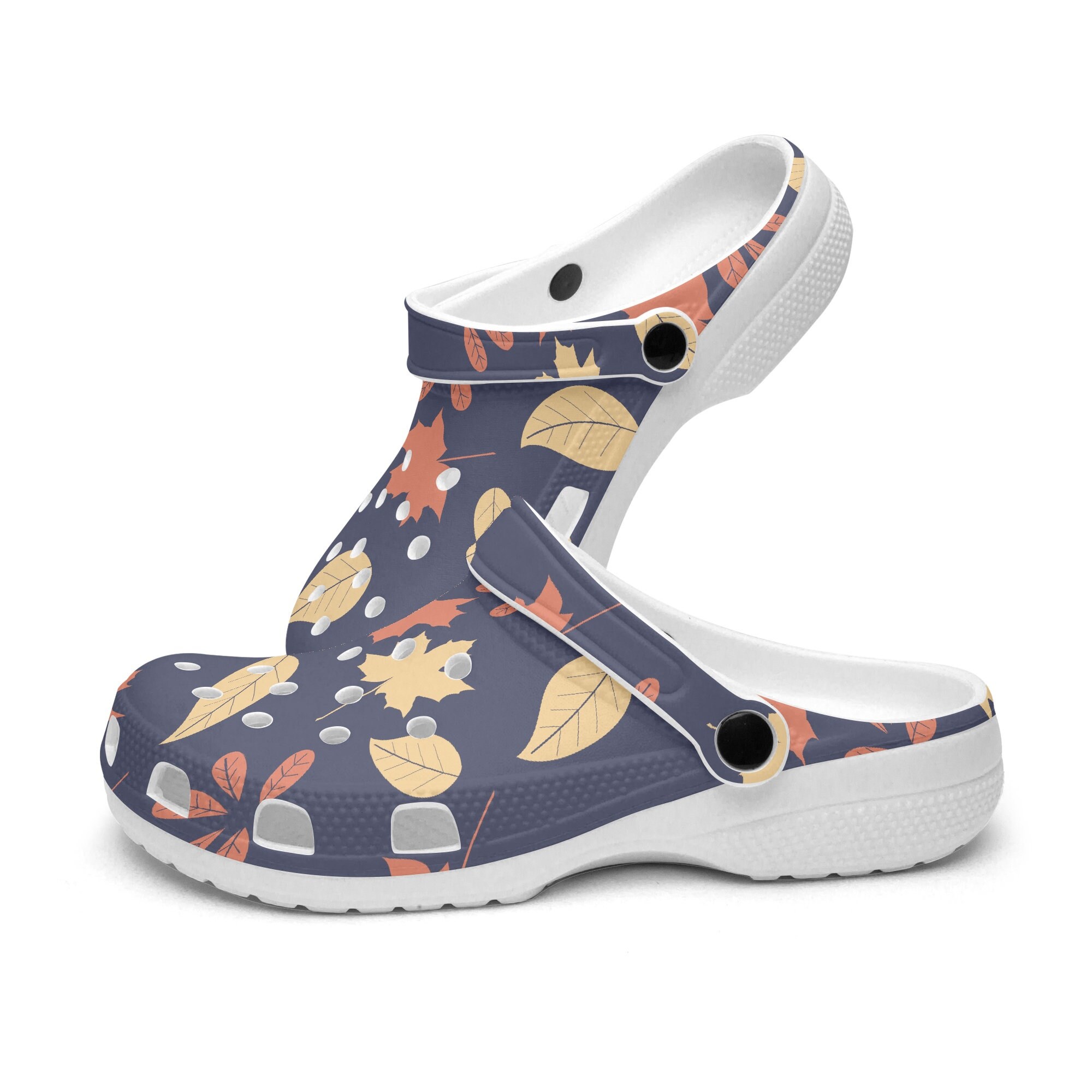 All Over Print Croc Clogs, Fall Leaves Print Clogs, Adult Clog Sandals ...