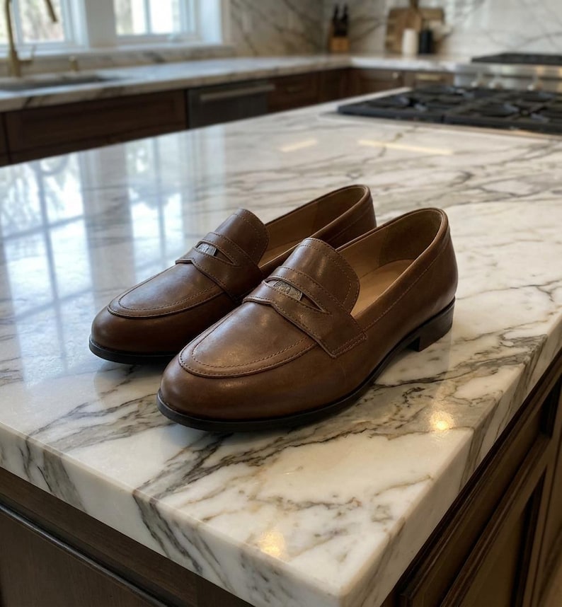 Classic Leather Women’s Penny Loafers, Timeless Elegant Slip-on Dress ...