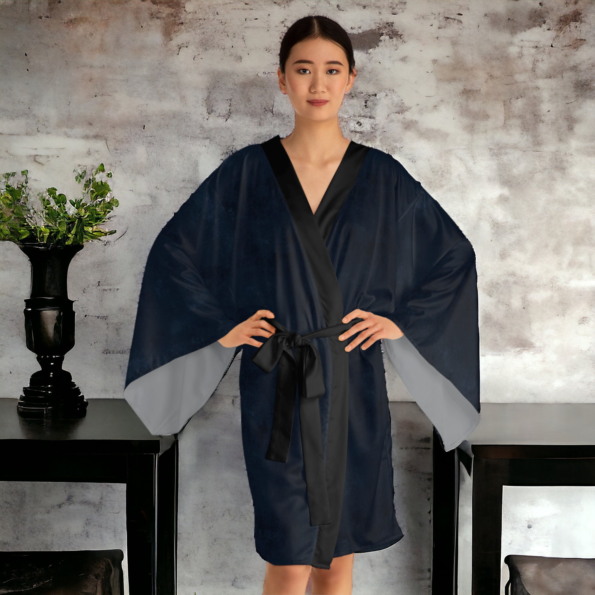 Women's Night Robe, Chic Ladies Nightwear, Japanese Style Long Sleeve ...