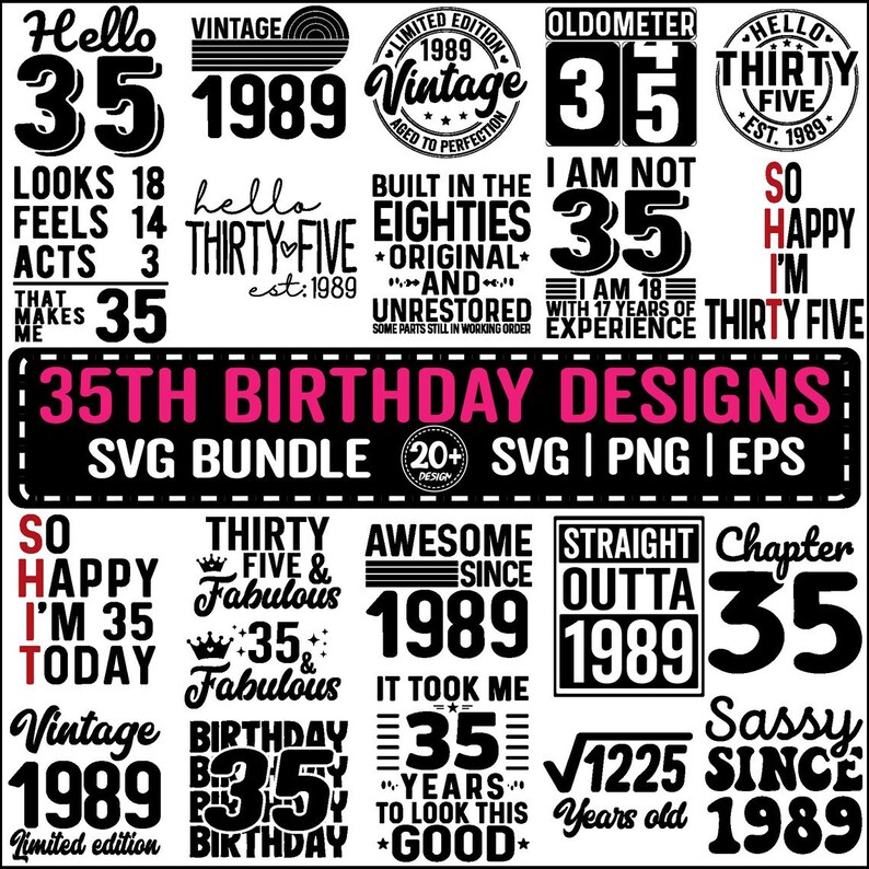 21st to 90th Birthday SVG Bundle, Vintage 1934 Birthday Gift Ideas ...