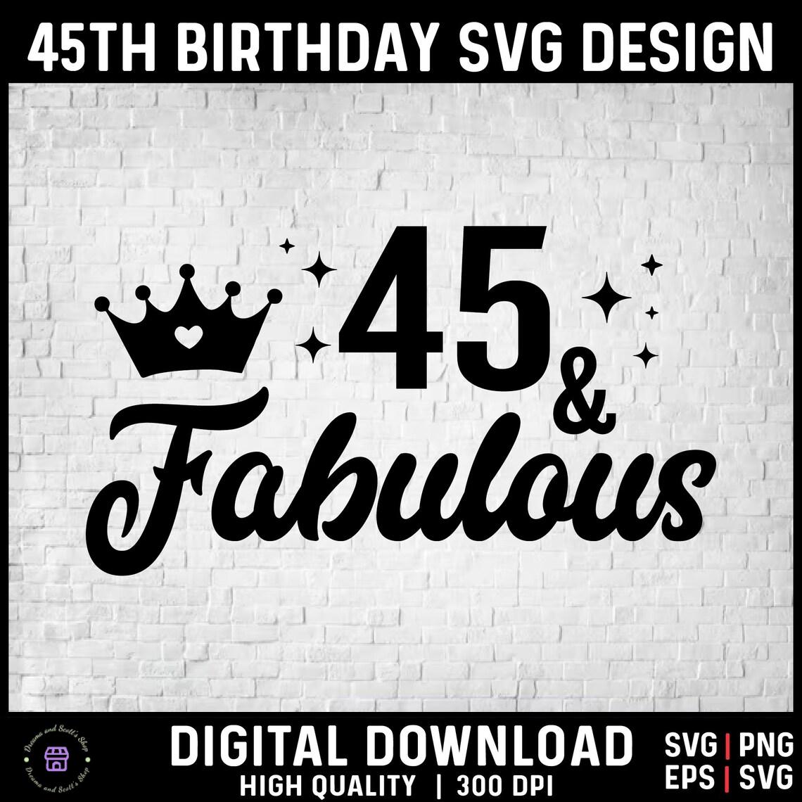 45th Birthday SVG Bundle: Vintage 1980 Designs (digital Download ...