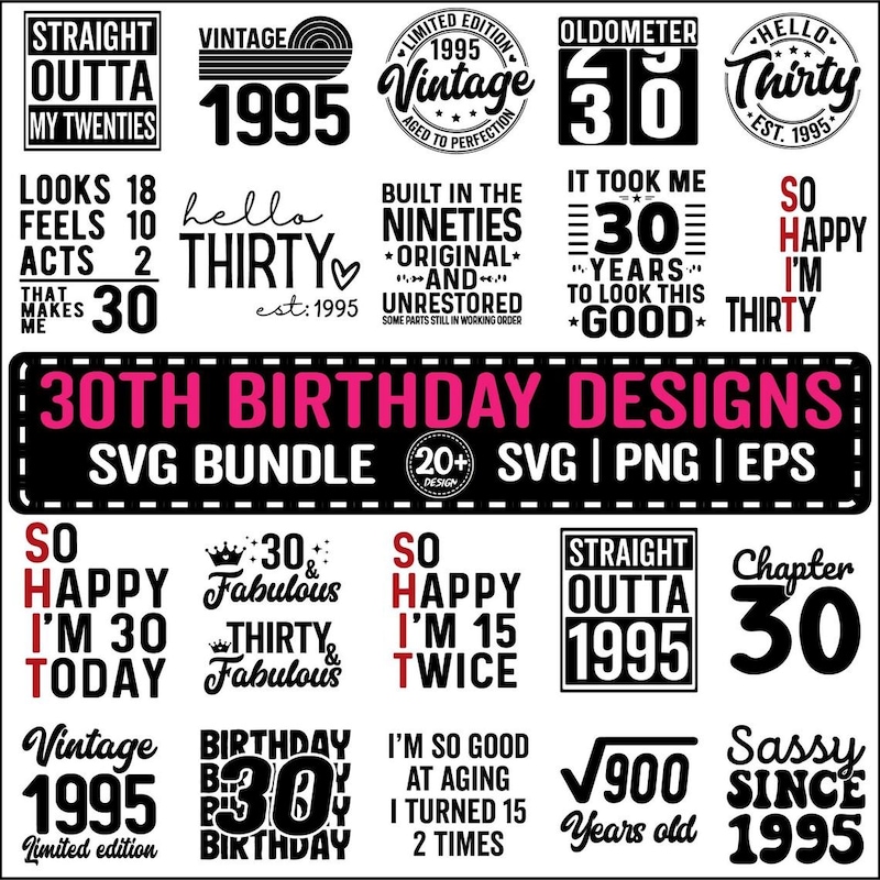 30th Birthday Svg - Etsy