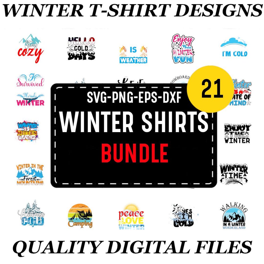 Winter Shirt Designs: Cricut Sublimation Bundle (digital Download) - Etsy