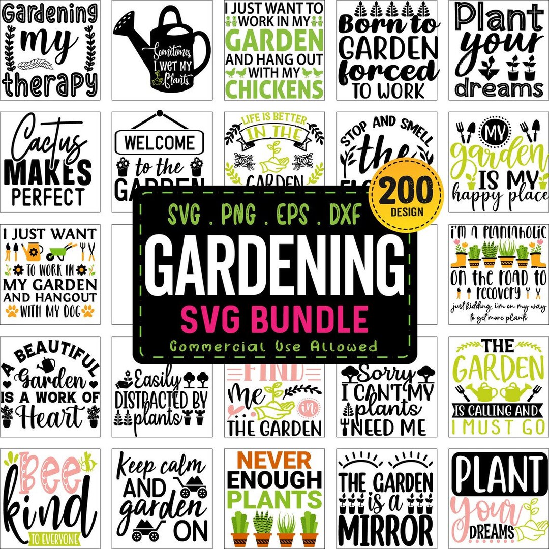 Gardening SVG Bundle: Plant Lover Cut Files (commercial Use) - Etsy