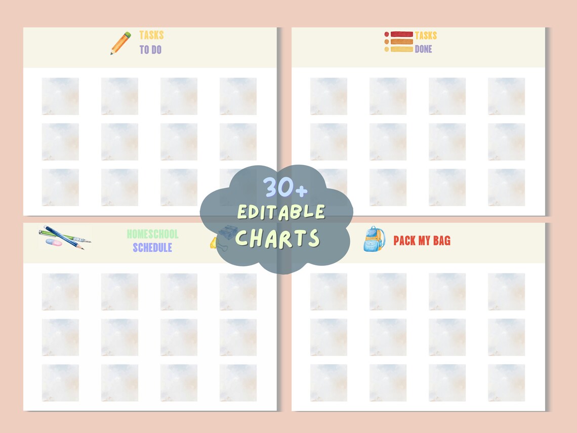 Editable Daily Routine Cards for Kids Chore Charts Daily Schedule for ...