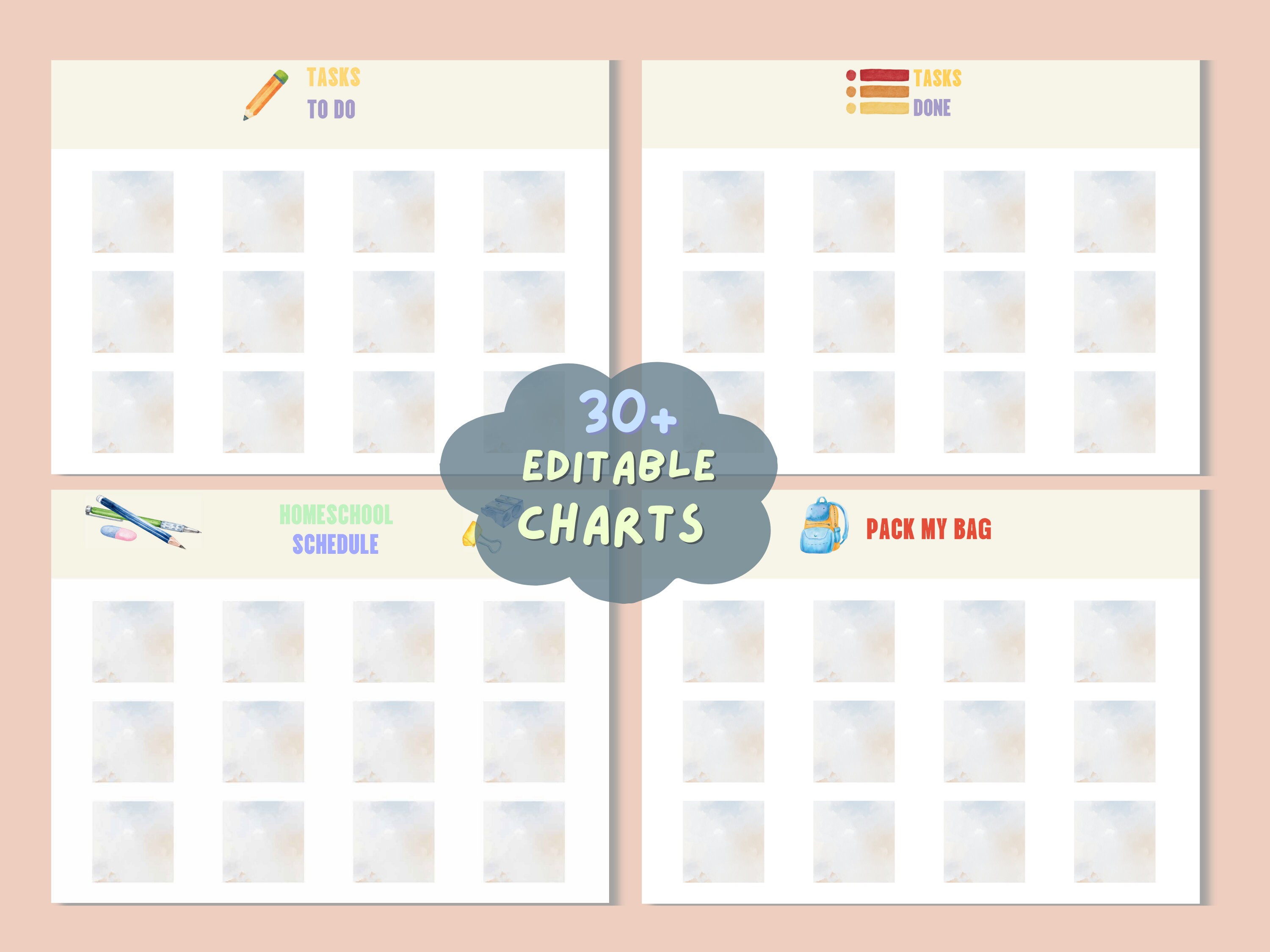 Editable Daily Routine Cards for Kids Chore Charts Daily Schedule for ...