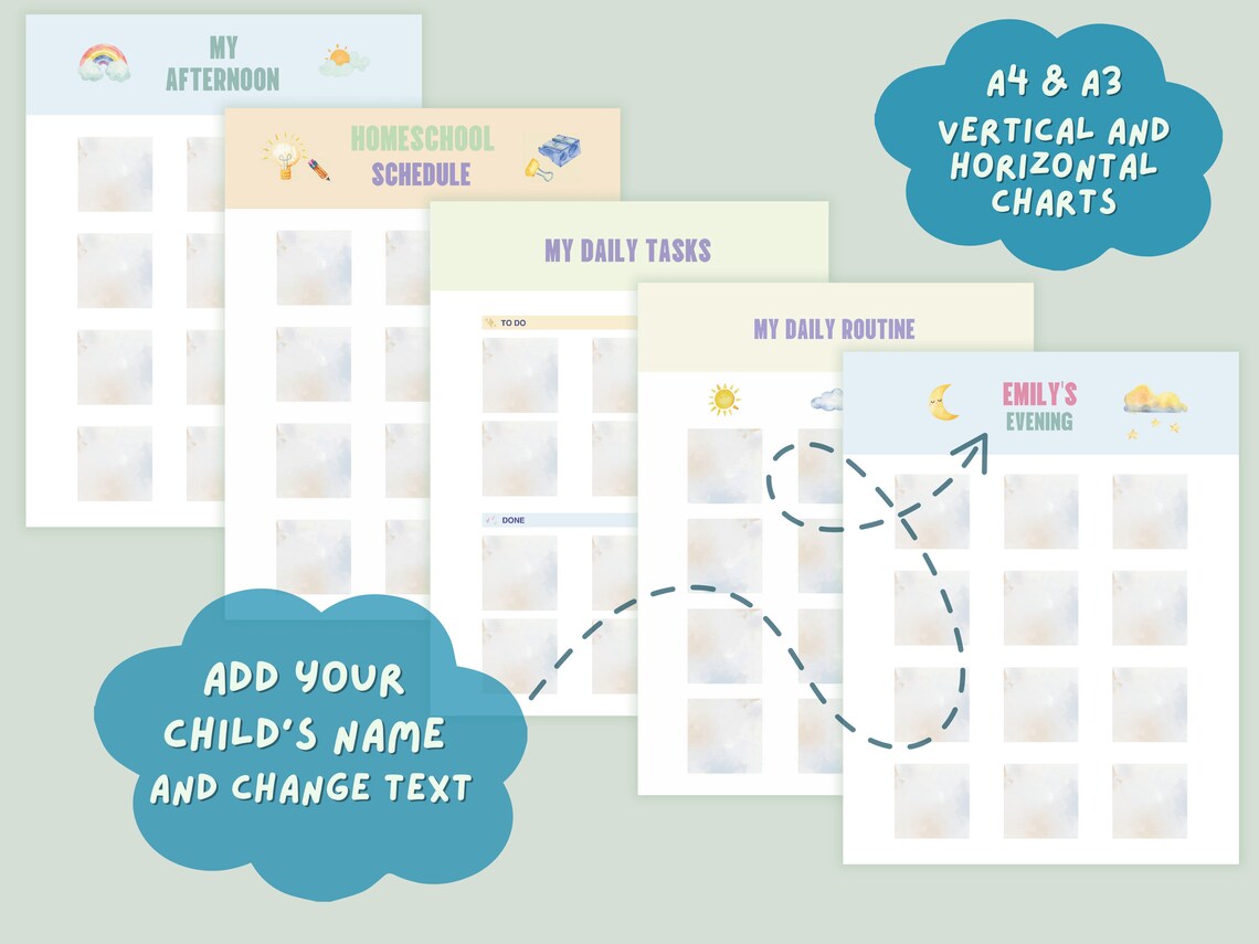 Visual Schedule for Kids, Toddlers, Preschool, School Editable Daily ...