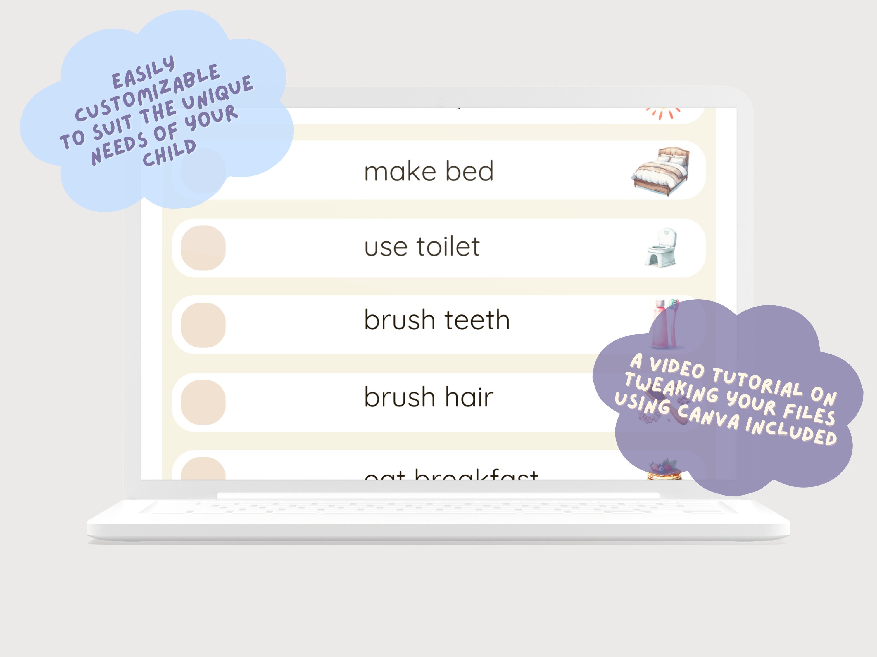 Editable Kids Daily Routine Chart | Morning Routine | Bedtime Routine ...