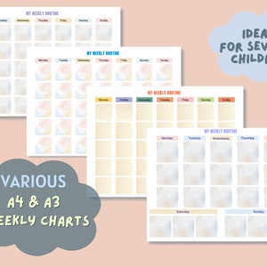 Editable Daily Routine Cards for Kids | Chore Charts | Daily Schedule ...