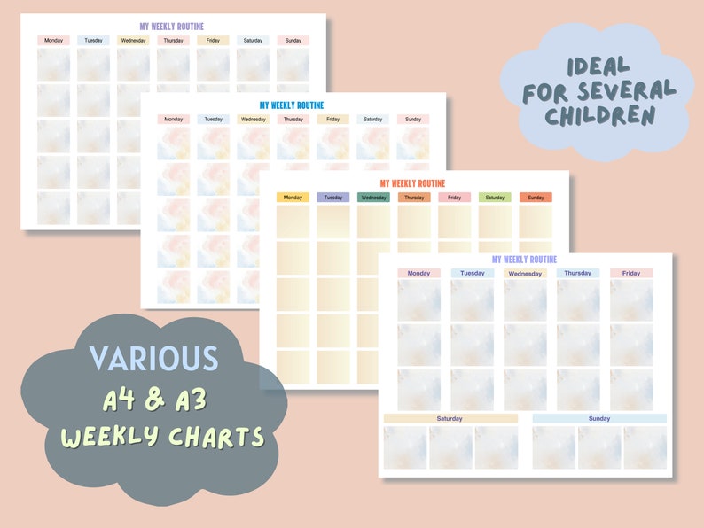 Editable Daily Routine Cards for Kids Chore Charts Daily Schedule for ...