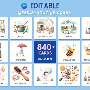 Editable Daily Routine | Weekly Routine Cards for Kids | Chore Charts ...