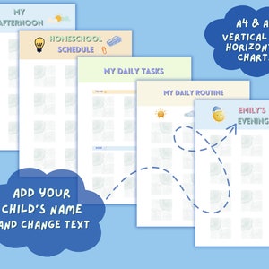 Editable Daily Routine | Weekly Routine Cards for Kids | Chore Charts ...