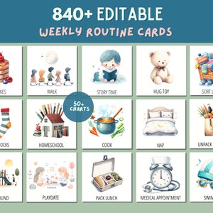 Visual Schedule for Kids, Toddlers, Preschool, School | Editable Daily ...