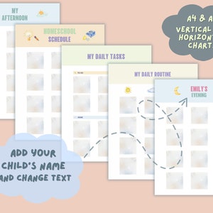 Editable Daily Routine Cards for Kids | Chore Charts | Daily Schedule ...