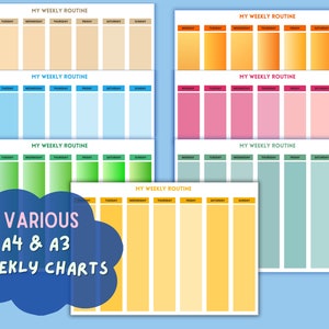 Editable Daily Routine | Weekly Routine Cards for Kids | Chore Charts ...
