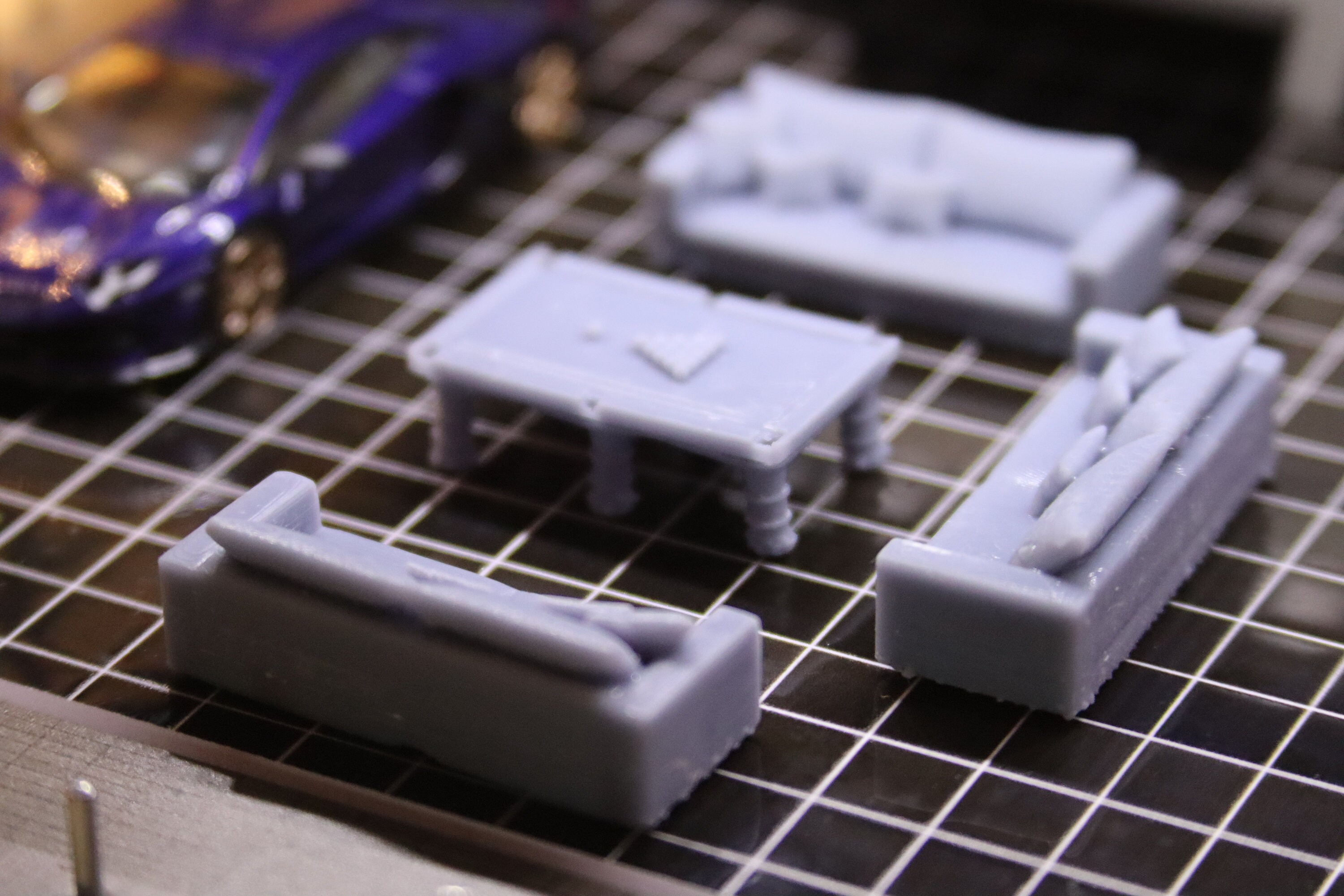 164 Scale Diorama Objects Couches, Pool Table, Fridge for Diorama House ...