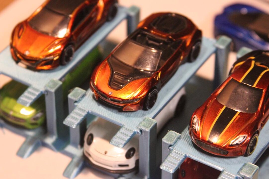 Shiny Blue Car Lifts Set of 5 / 3D Printed 164 Scale Stands for 164 ...