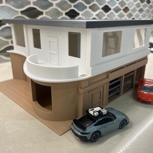 1:64 Scale Modern Mansion Diorama House for Toy Car, Mini GT | 3D ...