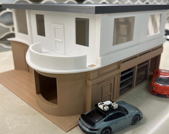 1:64 Scale Modern Mansion Diorama House for Toy Car, Mini GT | 3D ...