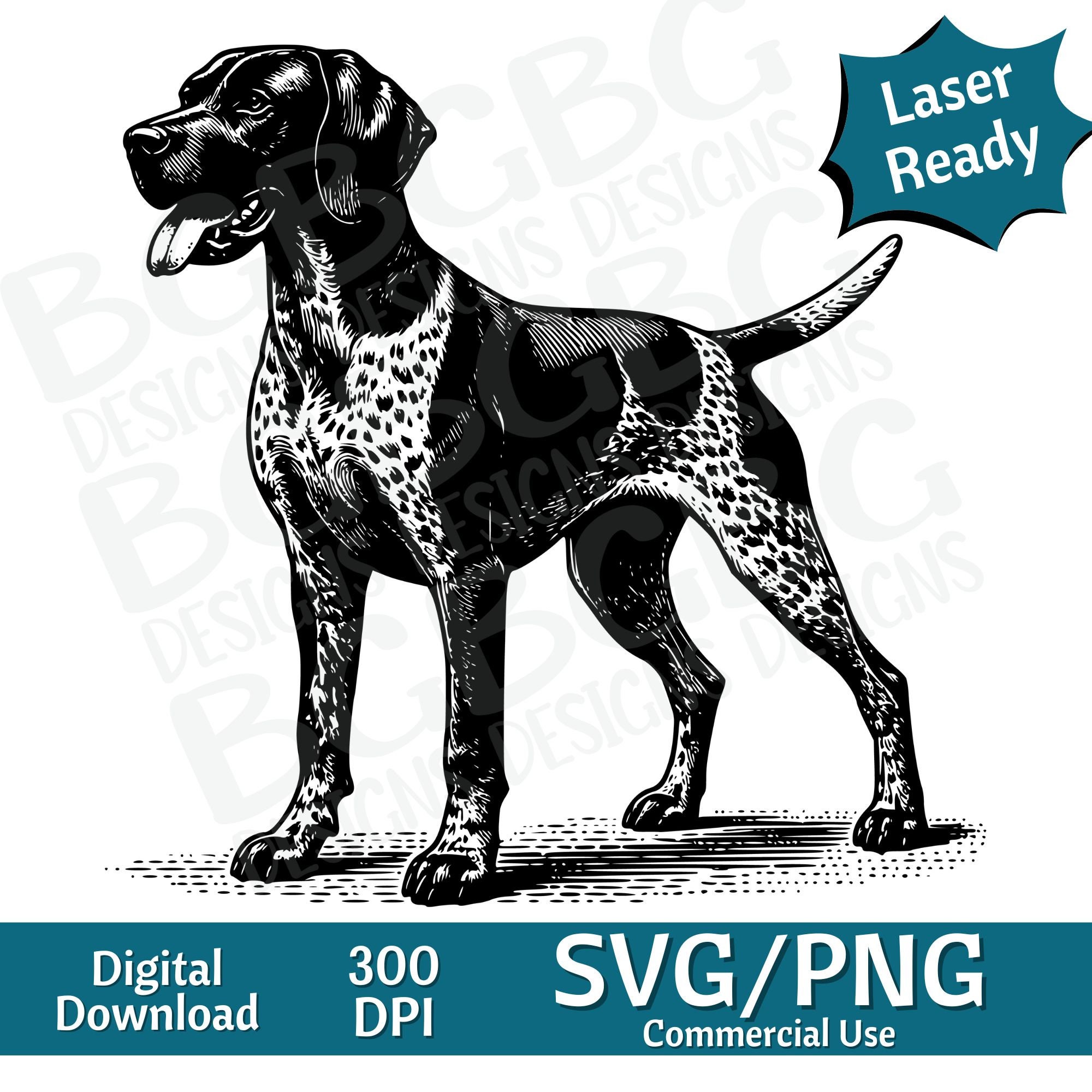 German Shorthaired Pointer SVG PNG, Vector Graphic, Laser Engraver, Cnc ...